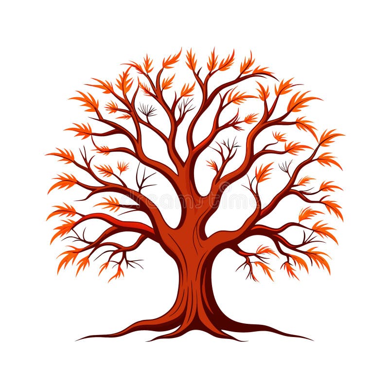 Bold Illustration of Witch Hazel Tree Stock Illustration - Illustration ...