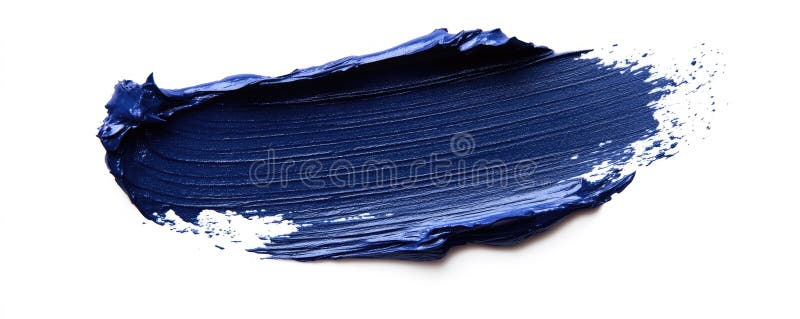 Bold Indigo Paint Brush Stroke Texture on White Background for Art and ...