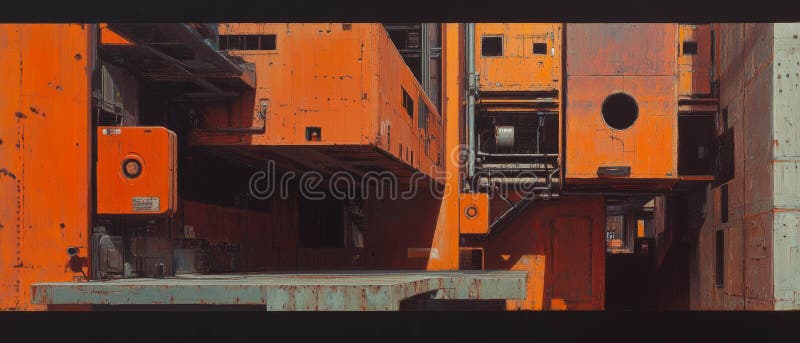 Bold Industrial Forms Create Striking Abstract Shapes in Vibrant Orange ...