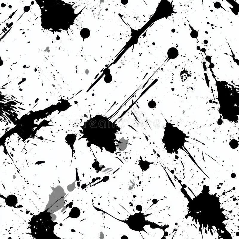 Dynamic Black-and-white Seamless Pattern Featuring Expressive Ink ...