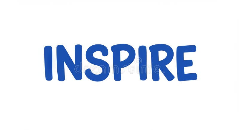 Bold Inspire Text in Blue on Clean White Background Stock Illustration ...