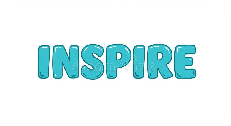 Bold Inspire Text with Playful Bubble Design in Blue on White ...