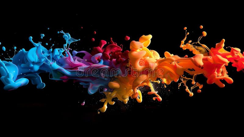 The Bold and Intense Beauty of Colorful Ink Drops on a Pitchblack ...
