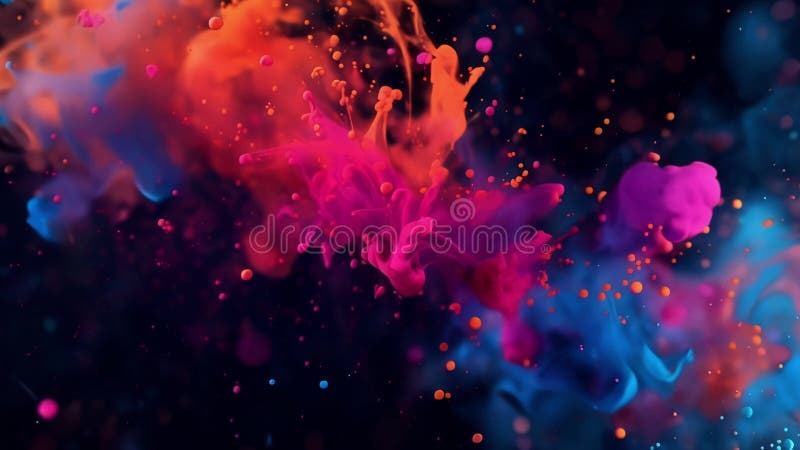 The Bold and Intense Beauty of Colorful Ink Drops on a Pitchblack ...