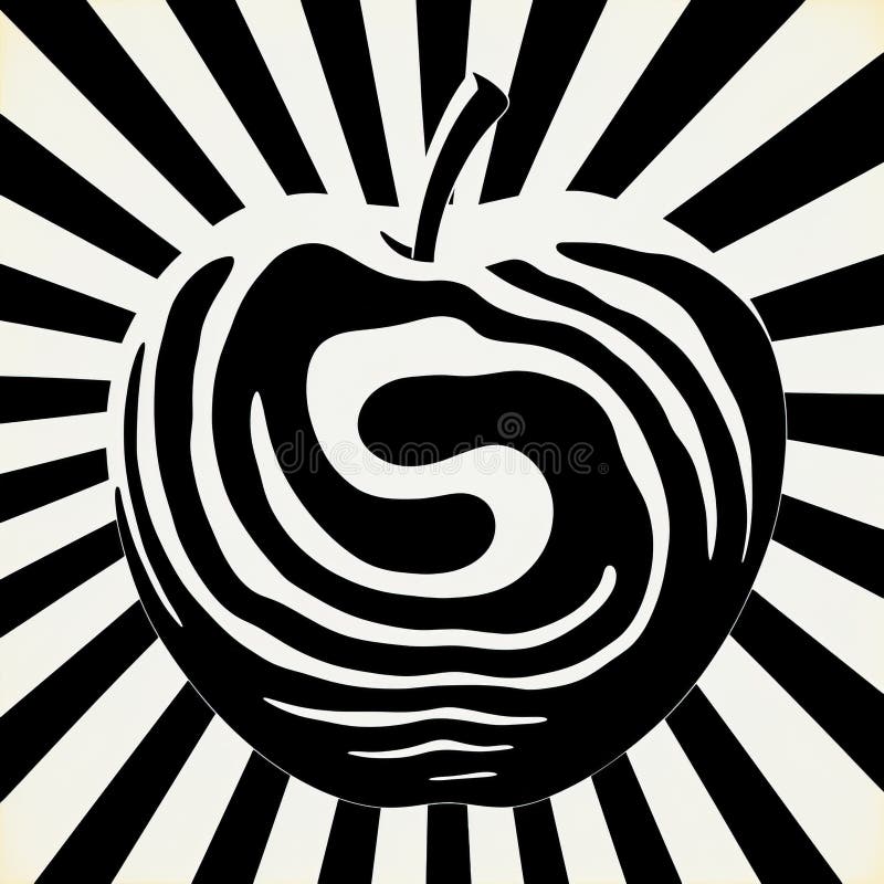 Bold and Intense: Hellish Apple with Swirling Spiral Stock Illustration ...