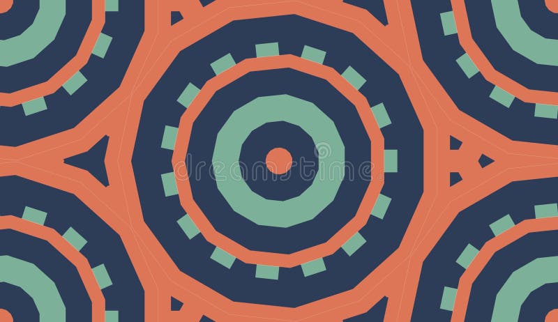 Bold Interlocking Geometric Seamless Pattern in Dark Blue, Orange, and ...