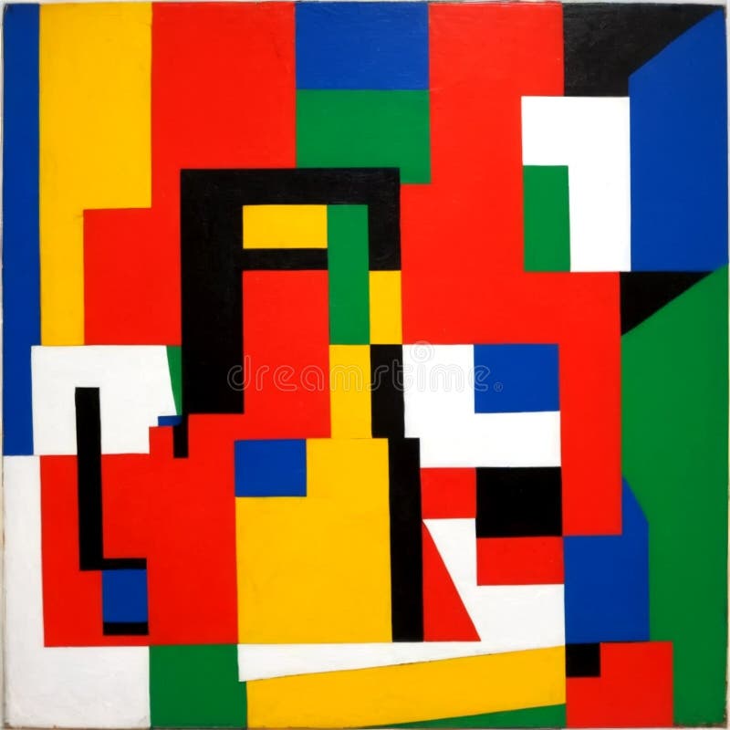 A Bold Interplay of Colors and Geometric Forms Creates an Energetic ...