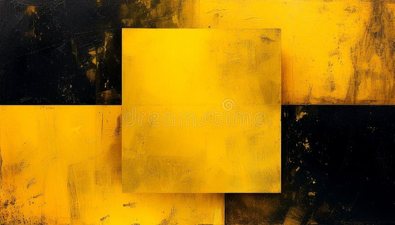 Bold Interplay of Yellow and Black Shapes in Modern Abstract Art ...