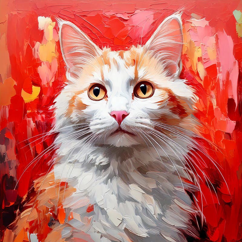 Bold Japanese Bobtail in a Lush Impressionist Scene Stock Illustration - Illustration of warm ...