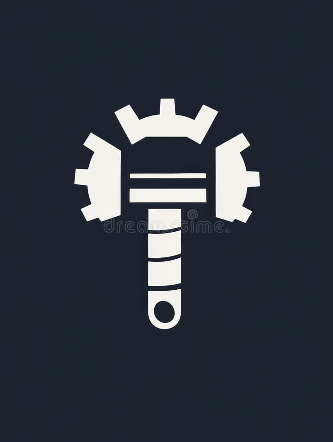 Bold Labor Day Logo Featuring a Gear and Hammer in Modern Flat Design ...