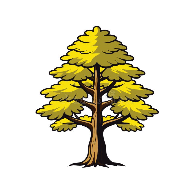 Bold Larch Tree Illustration Design Stock Illustration - Illustration ...