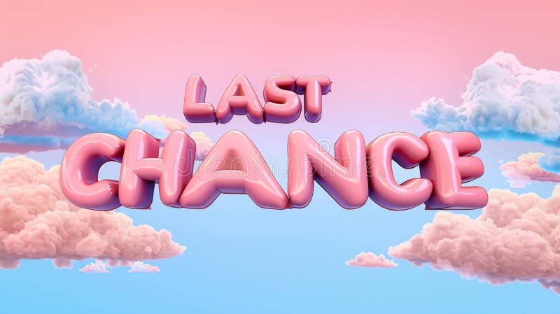 Bold Last Chance Sign Floating on Pastel Sky Stock Image - Image of ...