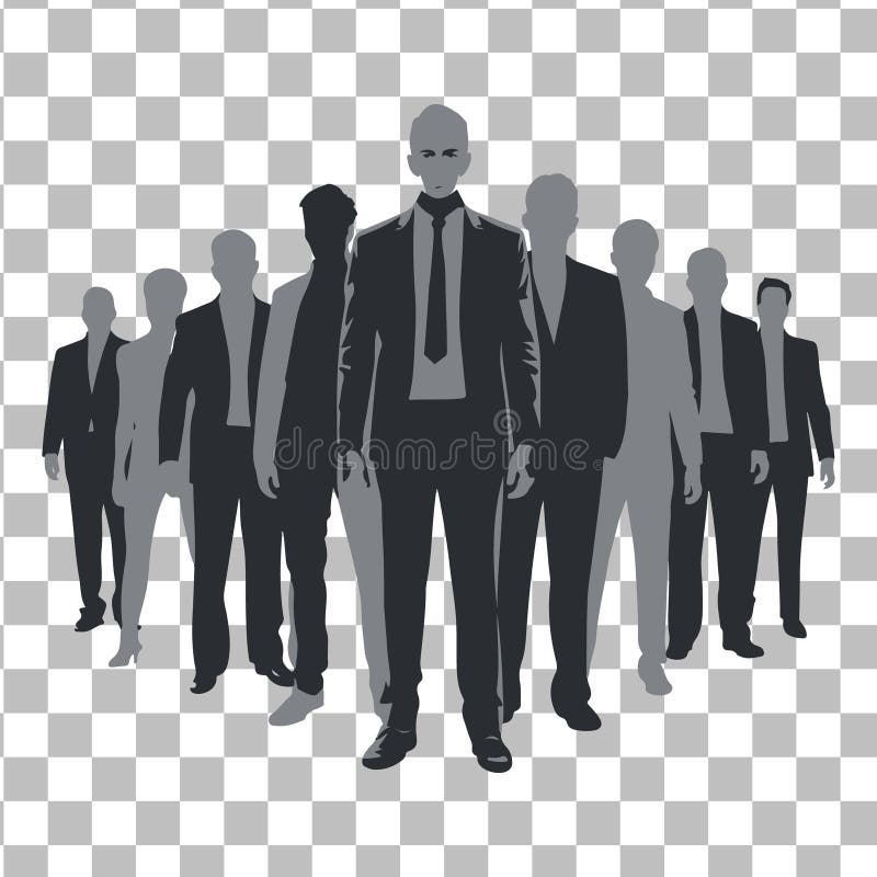 Bold Leadership Icon with Team Silhouettes Stock Vector - Illustration ...