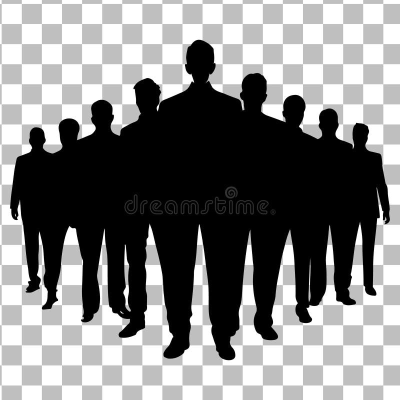 Bold Leadership Icon with Team Silhouettes Stock Vector - Illustration ...