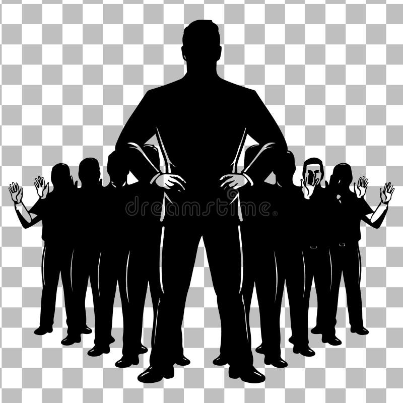 Bold Leadership Icon with Team Silhouettes Stock Vector - Illustration ...