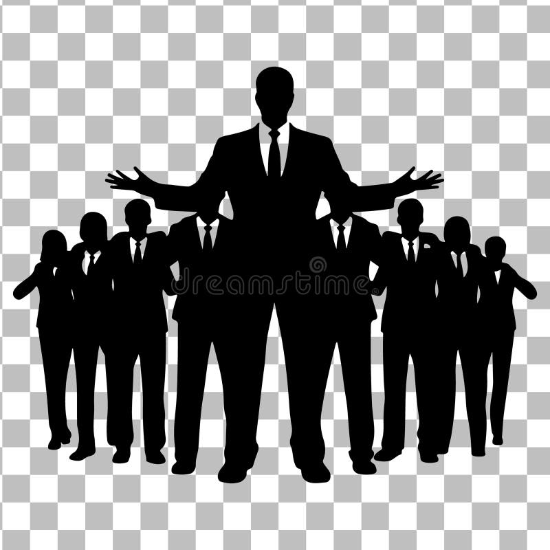 Bold Leadership Icon with Team Silhouettes Stock Vector - Illustration ...