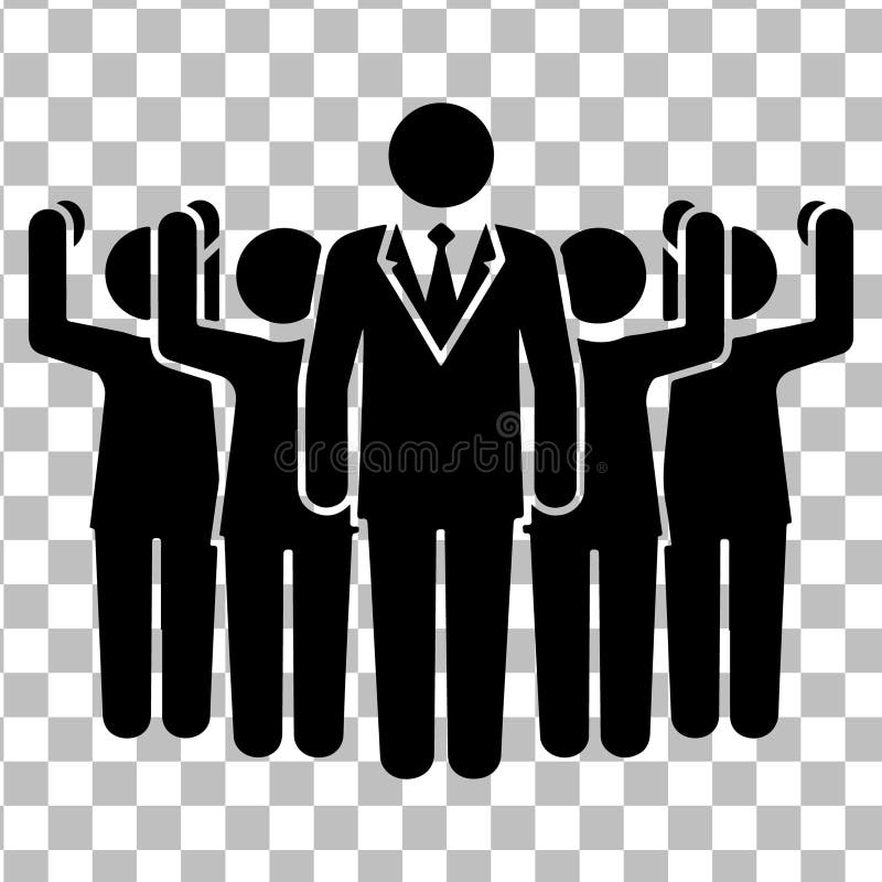 Bold Leadership Icon with Team Silhouettes Stock Illustration ...