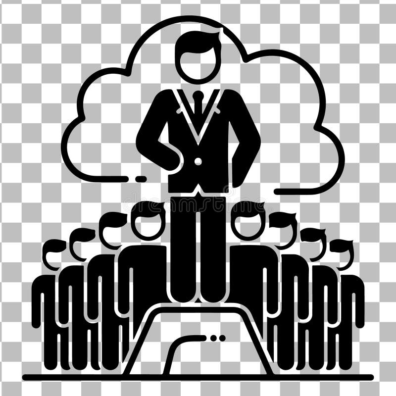 Bold Leadership Icon with Team Silhouettes Stock Vector - Illustration ...