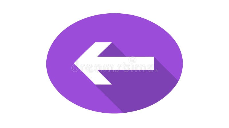 Bold Left Arrow on Purple Background Navigation Icon Graphic , Vector ...