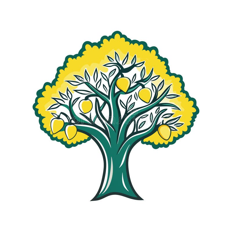 Bold Lemon-Scented Gum Tree Illustration Design Stock Photo ...