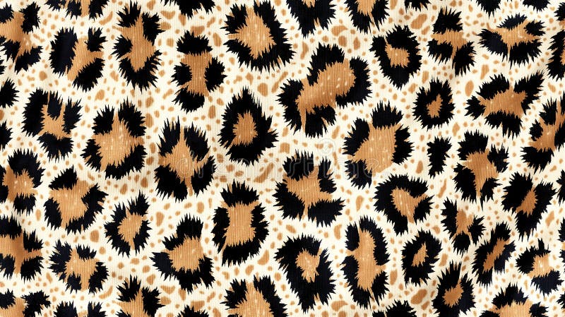 A Bold Leopard Print Pattern of Tan, Black, and Beige, Evoking Wild and ...