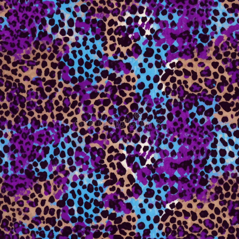 Bold Leopard Print with Vibrant Blue Accents. Classic Leopard Print ...