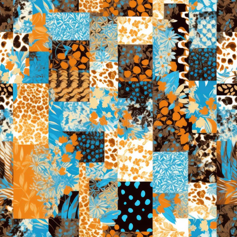 Bold Leopard Prints Dance with Bright Floral Patches and Striking Blue ...