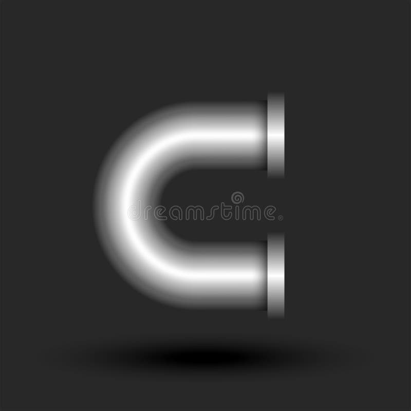 Bold Letter C Logo Monogram 3d Steel Strong Pipe with Flanges Smooth ...