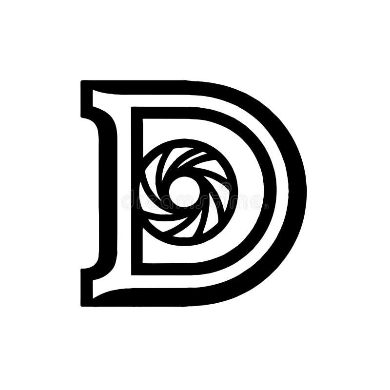 A Bold Letter D Incorporates a Stylized Camera Shutter Element at Its ...
