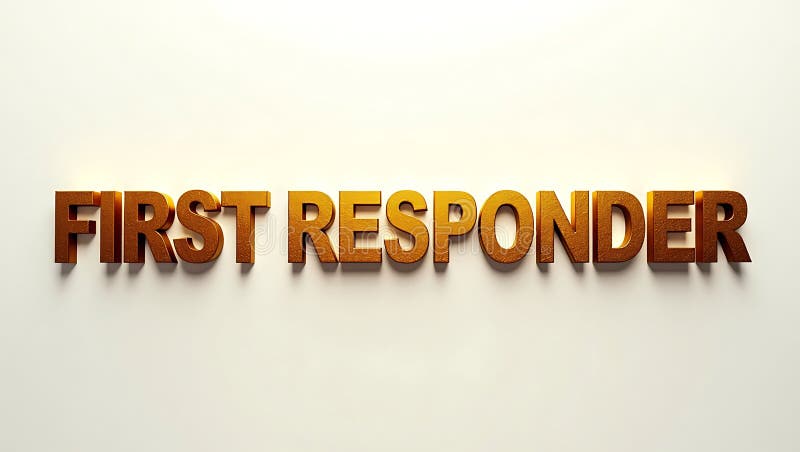 Bold Lettering of First Responder Message with Warm Lighting on a Soft ...