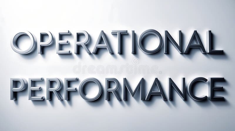 Text Showcasing Operational Performance with Shadow Effect on Neutral ...