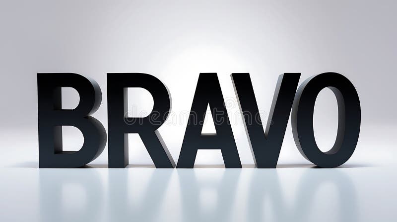 Bold Lettering Spelling Bravo on a Minimalistic Background with Soft ...