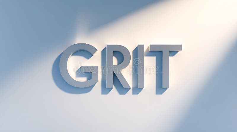 Bold Lettering of the Word Grit Illuminated by Soft Light on a Plain ...