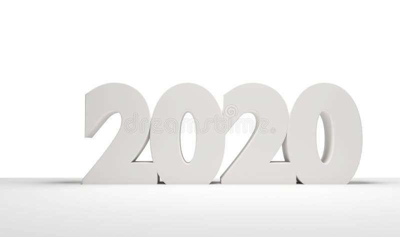 2020 Bold Letters Clean White Light Grey 3d Rendering Stock ...