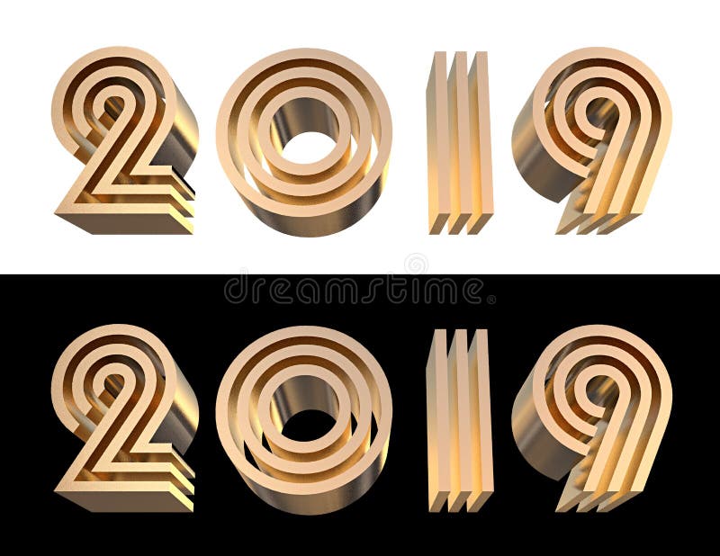 2019 Bold Letters D Illustration. 3D Illustration. Stock Photo - Image ...