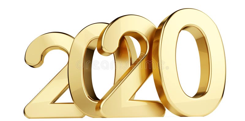 2020 Bold Letters 3d-illustration Isolated on White Stock Illustration ...