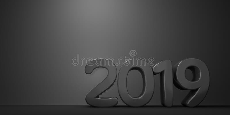 2019 Bold Letters 3d Rendering Stock Illustration - Illustration of ...