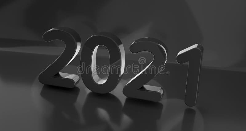 2021 Bold Letters Dark Creative Design 3d-illustration Stock ...