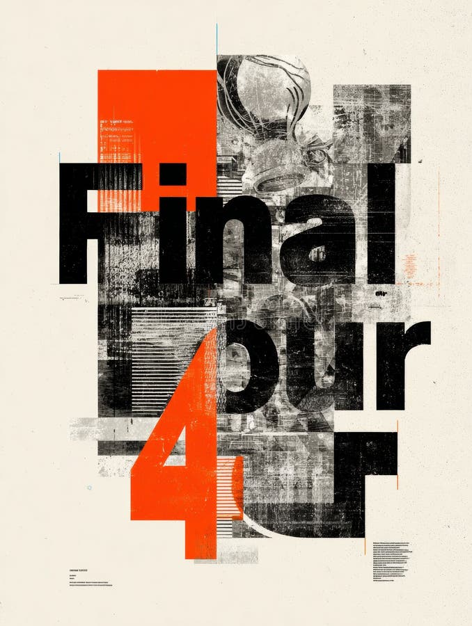 Bold Letters Form the Words Final Four Against a Textured Background ...