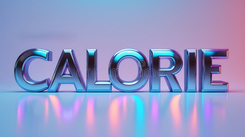 Bold Letters Reading Calorie with Reflective Surfaces and Colored ...