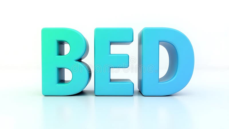 Bold Letters Spelling Bed in Light Blue on a Smooth Surface, Creating a ...
