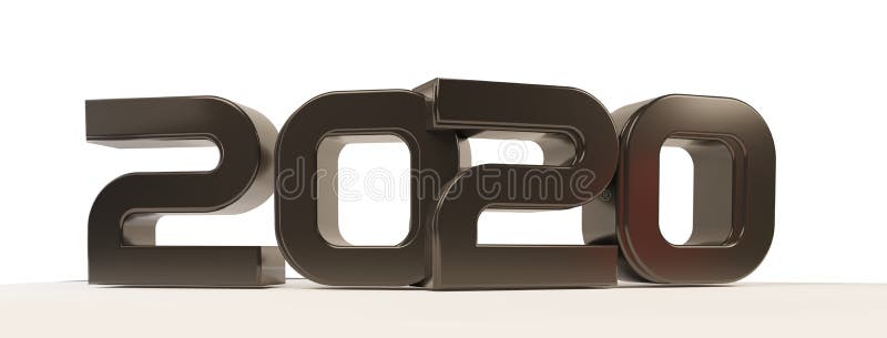 2020 Bold Letters Symbol 3d-illustration Stock Illustration ...