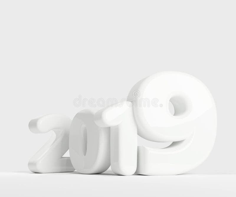 2019 Bold Letters White Grey 3d-illustration Stock Illustration ...