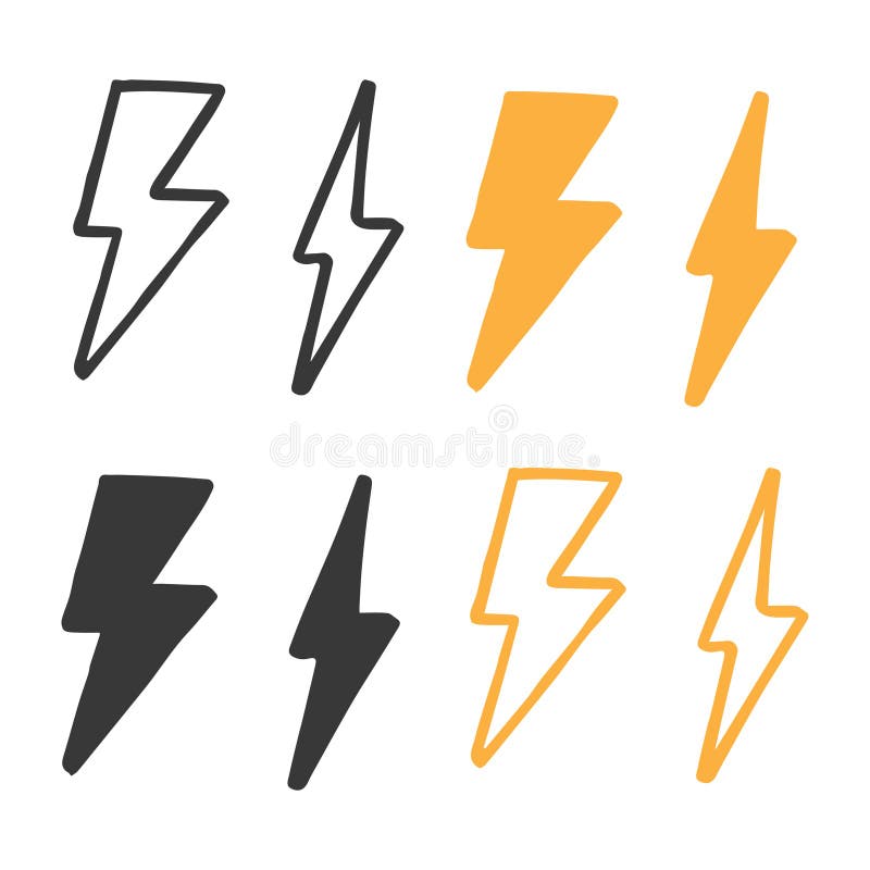 Bold Lightning Bolt Icon Designs Stock Vector - Illustration of power ...
