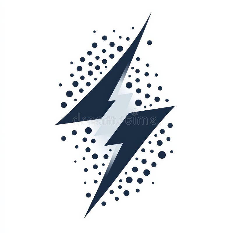 Bold Lightning Bolt Illustration with Dynamic Background Elements Stock ...