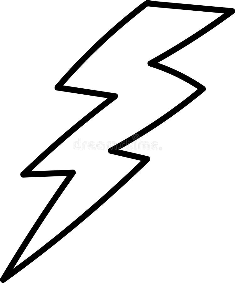 Bold Lightning Bolt Outline Stock Vector - Illustration of power ...