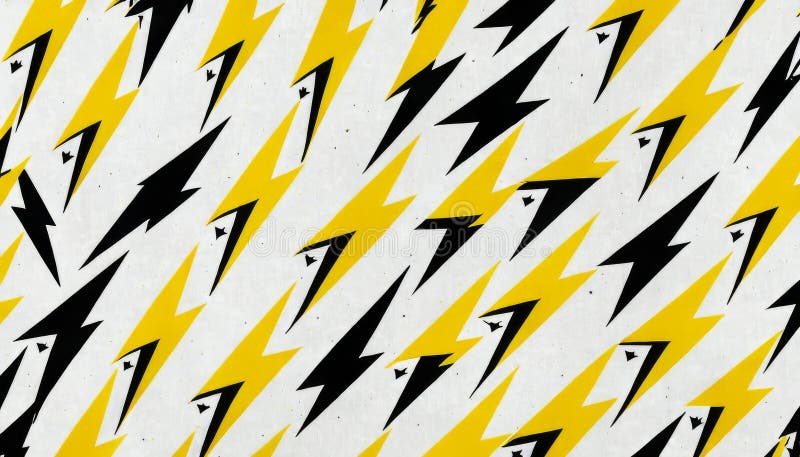 Bold Lightning Bolt Pattern in Yellow, Black, and White Stock ...