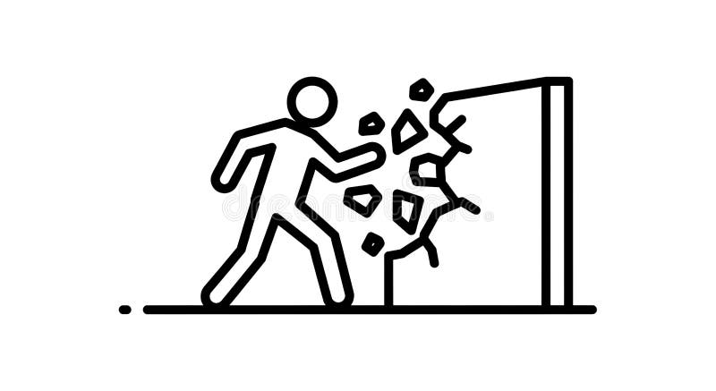 Breaking through Obstacles Icon Stock Illustration - Illustration of ...