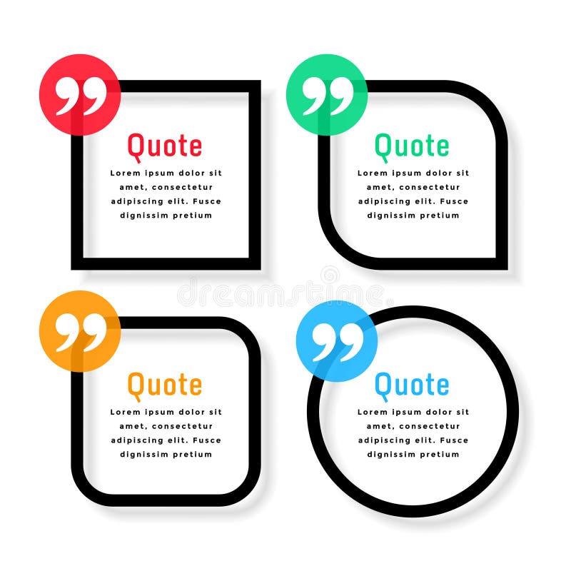 Bold Line Style Quotes Template in Different Shapes Stock Vector ...