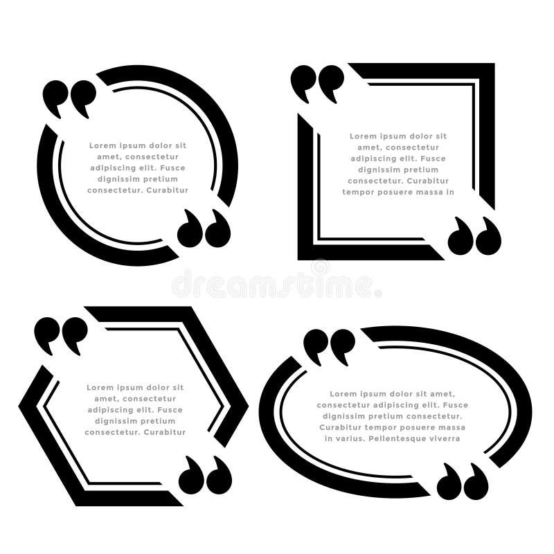 Bold Lines Quote Frames Set of Four Stock Vector - Illustration of ...